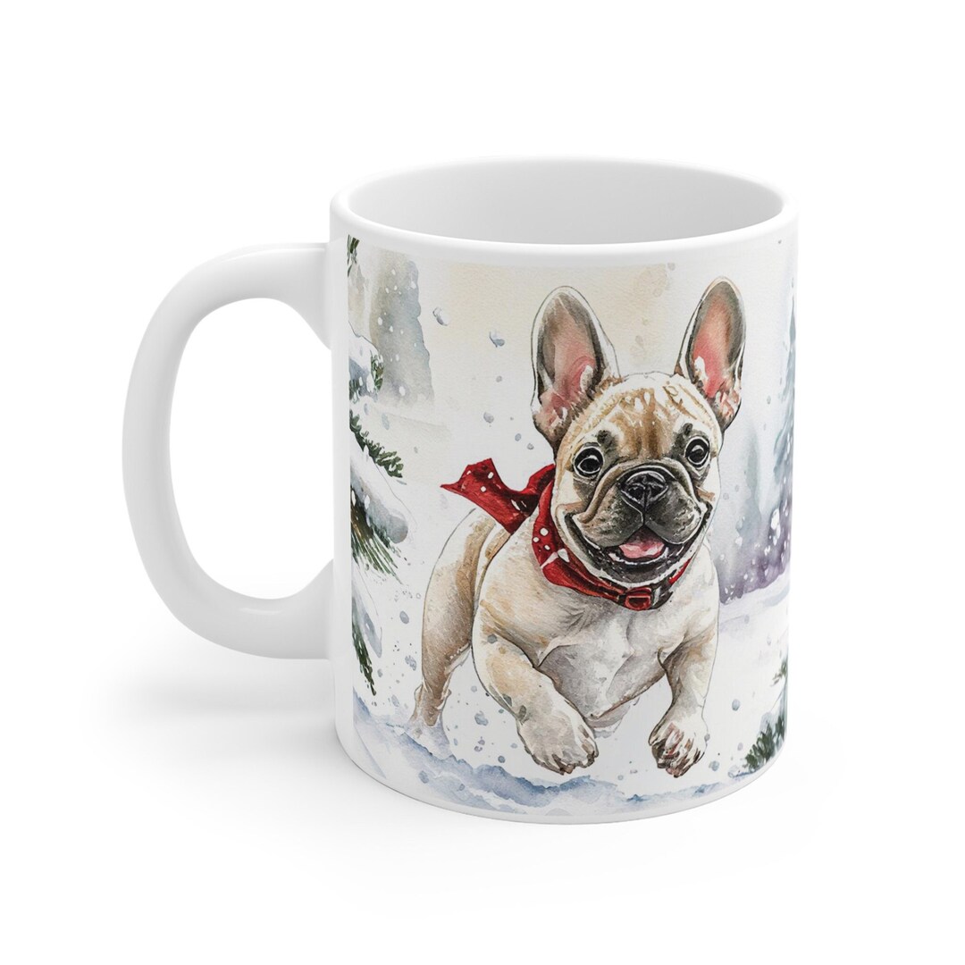 Frenchie Holiday Mug | French Bulldog Lover Gift | Artwork by ...