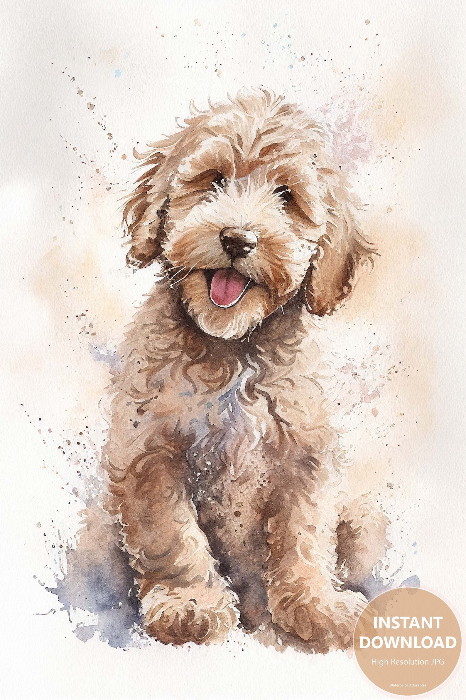 Labradoodle Watercolor Adorable Printable Wall Art - Etsy