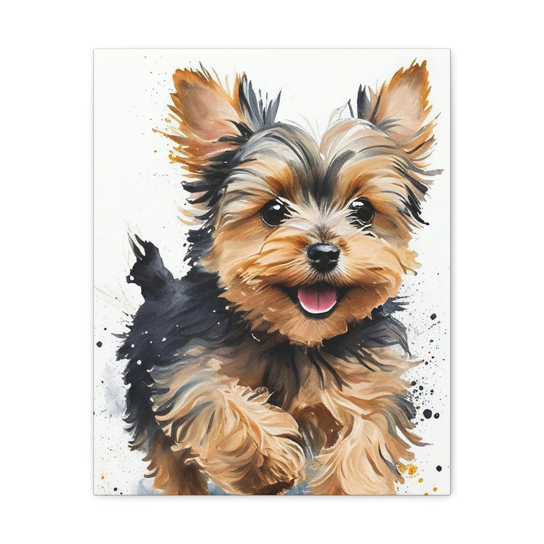 Yorkie Watercolor Canvas Print | Yorkie Art | Yorkie Gift | Yorkshire ...