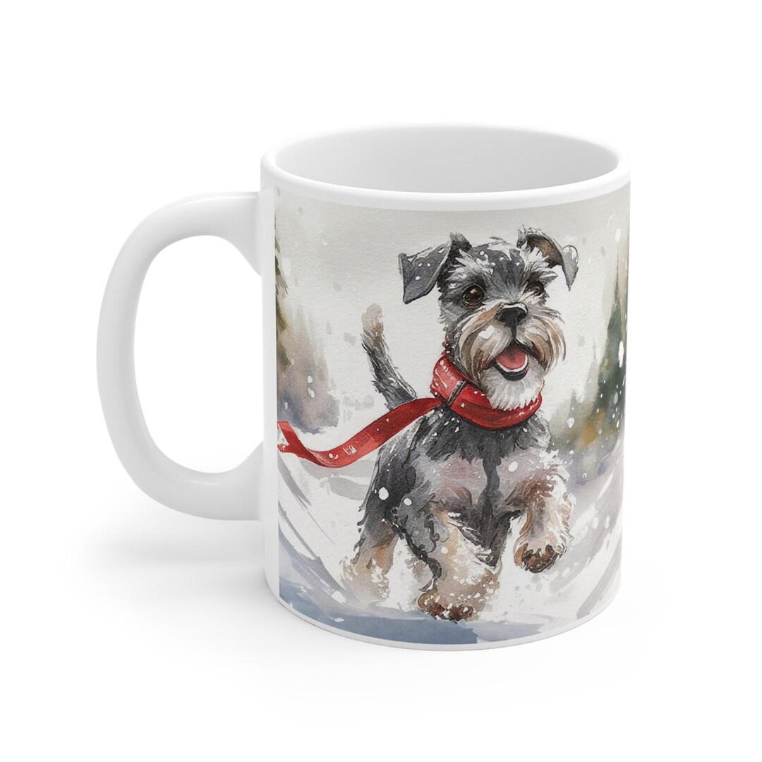 Schnauzer Holiday Mug | Schnauzer Lover Gift | Artwork by Watercolor ...