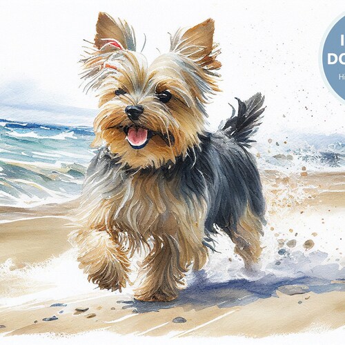 Yorkshire Terrier Watercolor Adorable Printable Wall Art - Etsy
