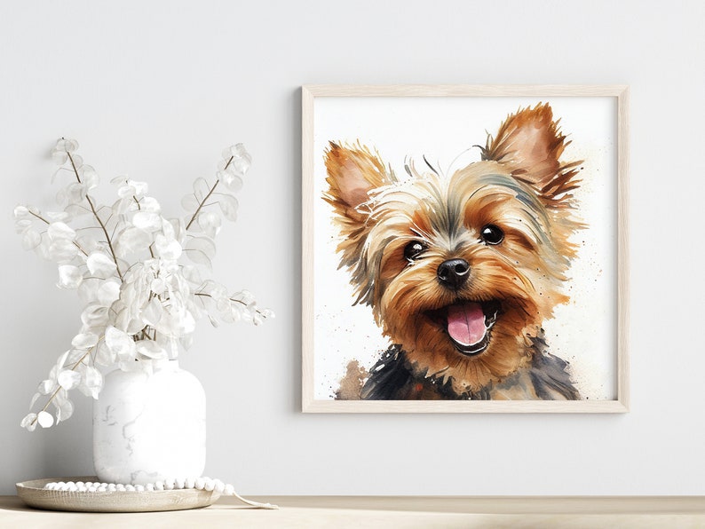 Yorkshire Terrier Watercolor | Adorable Printable Wall Art | Yorkie ...