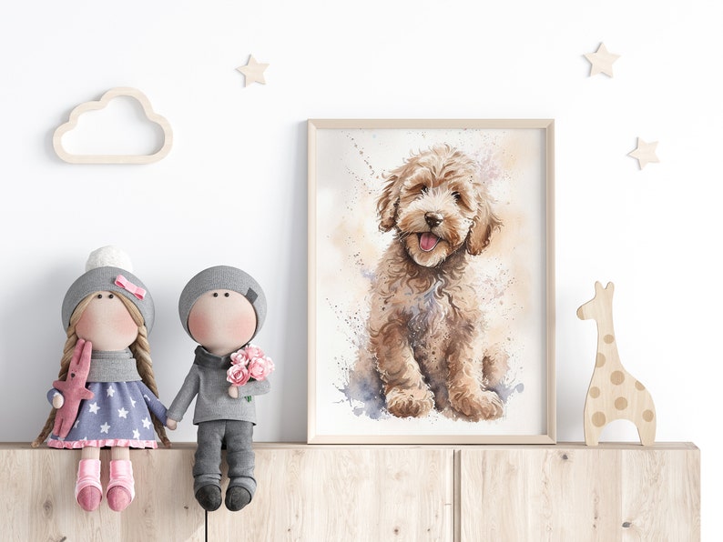 Labradoodle Watercolor Adorable Printable Wall Art - Etsy
