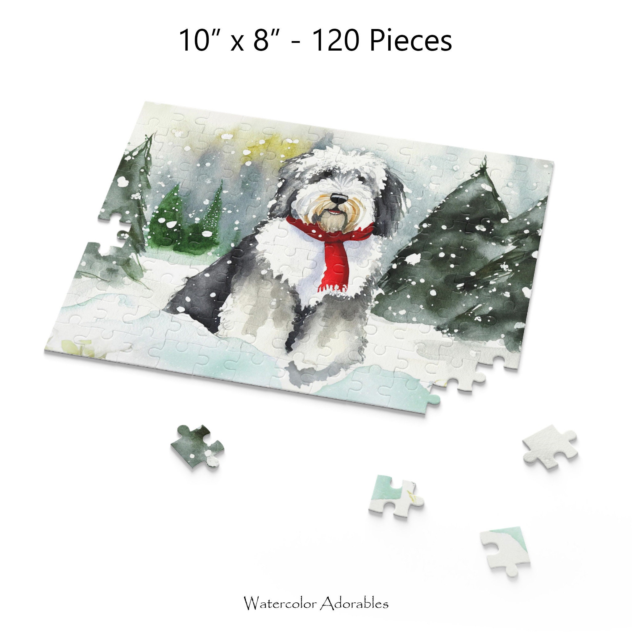 Sheepdog Jigsaw Puzzle Old English Sheepdog Lover's Gift 120, 252, or ...