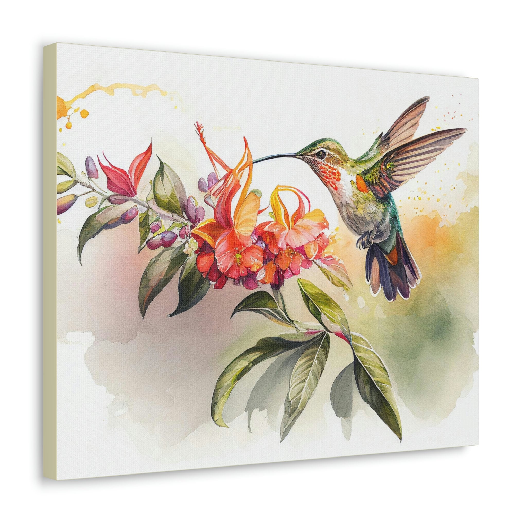 Hummingbird Watercolor Canvas Print | Hummingbird Gift | Hummingbird ...