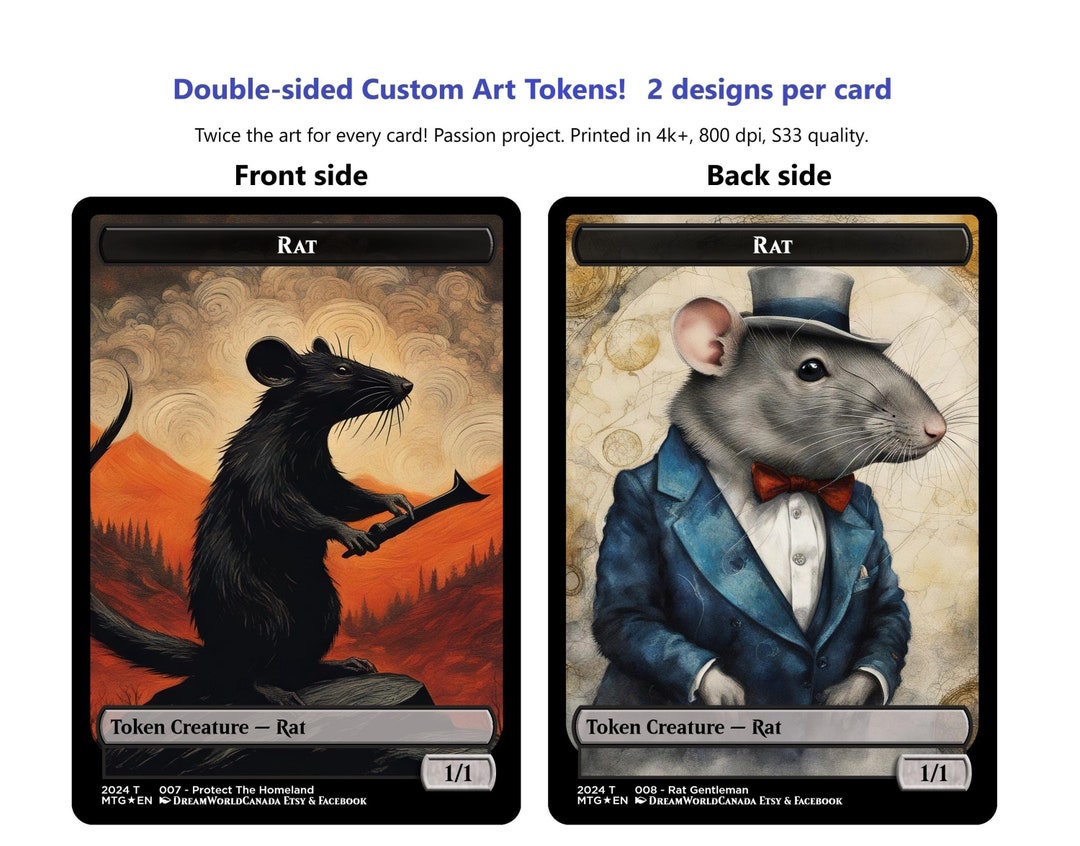 Van Gogh and Famous Artist Inspired Custom Art Rat Tokens for Song of ...