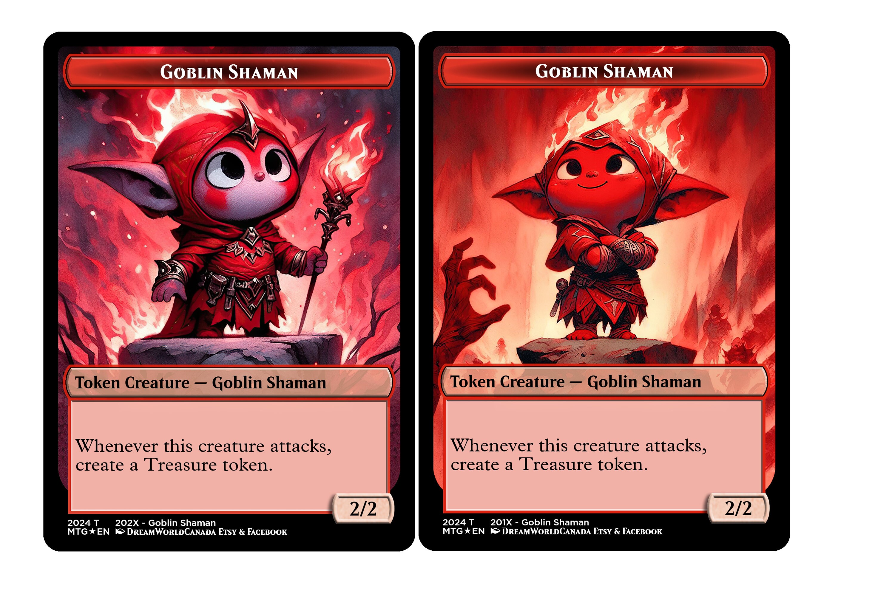 Fable of the Mirror-breaker Custom Art Goblin Shaman Token Canada MTG ...