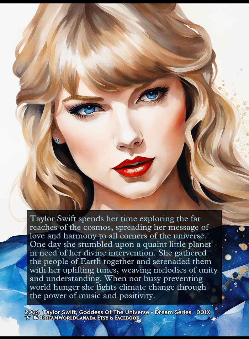 Taylor Swift Goddess Custom Rare Trading Card! Masterpiece Eras Concert ...