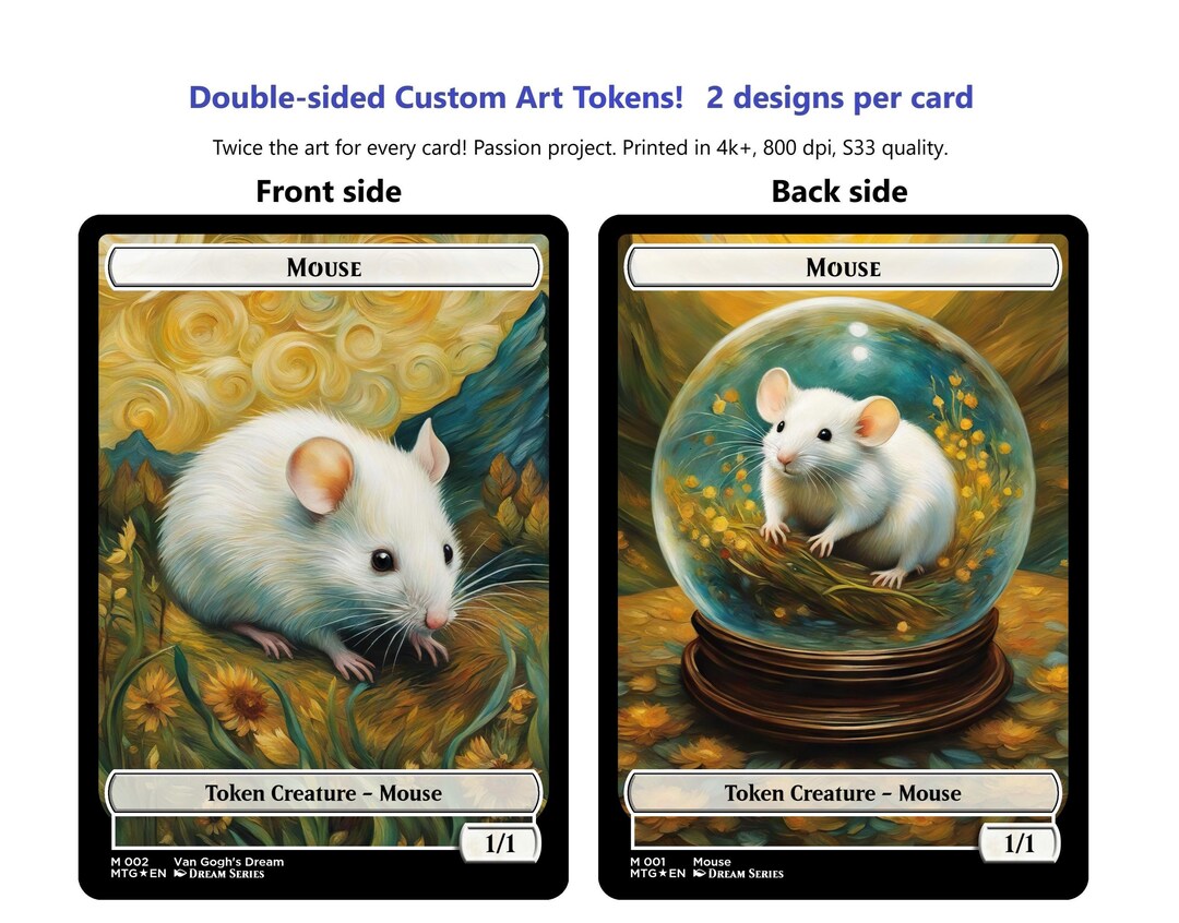 Van Gogh Salvador Dali Inspired Custom Art Mouse Token for Three Blind ...
