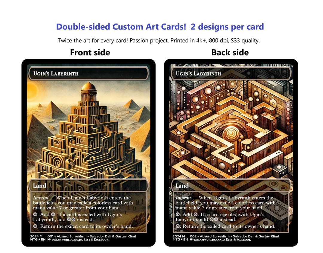 Custom Art Double Sided Ugin's Labyrinth. EDH Commander, Casual Play ...