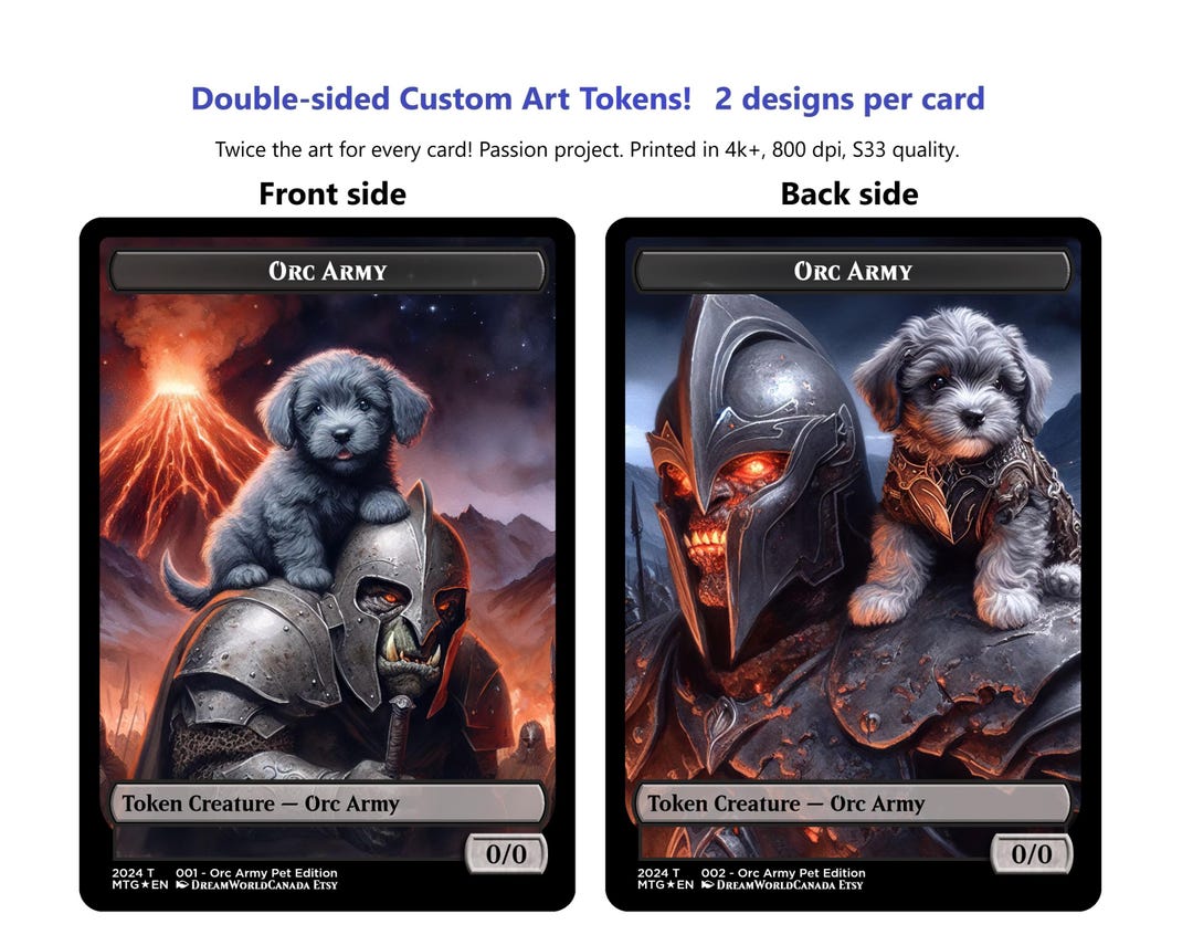 Custom Art Double Sided Orc Army Token for Orcish Bowmasters. MTG ...