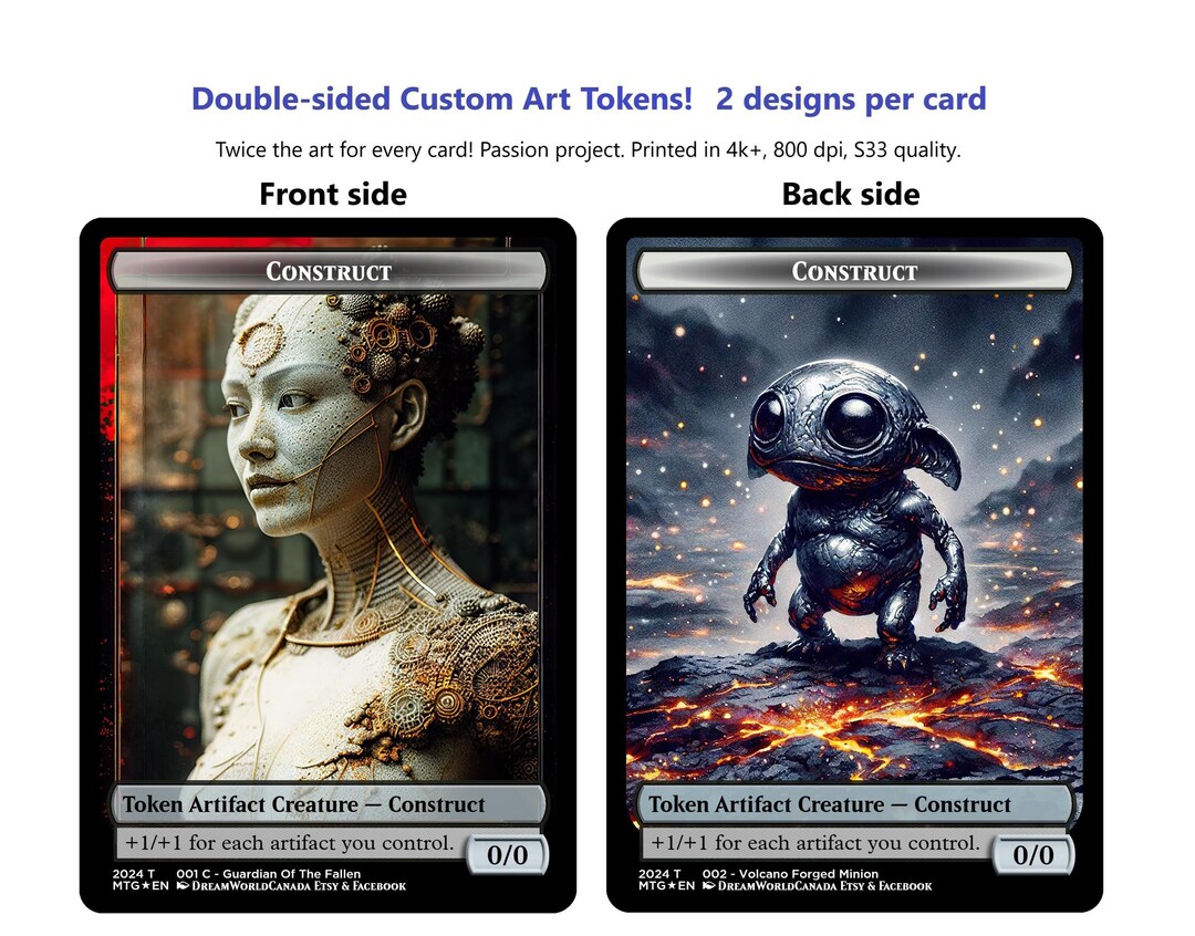 Double-sided Custom Art Construct Token for Urza's Saga! MTG Magic the ...