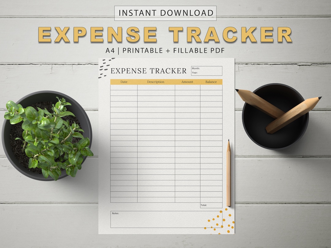 Expense Tracker | Printable + Fillable PDF - Etsy