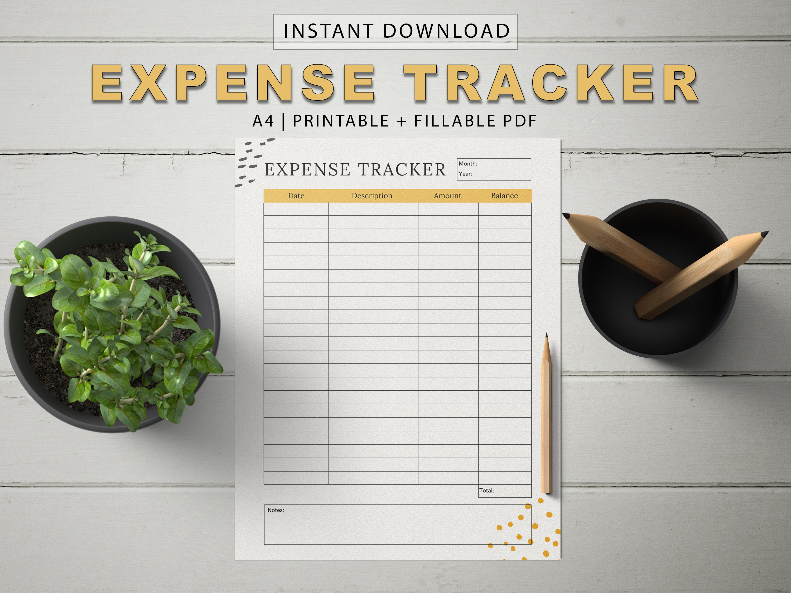 Expense Tracker | Printable + Fillable PDF - Etsy