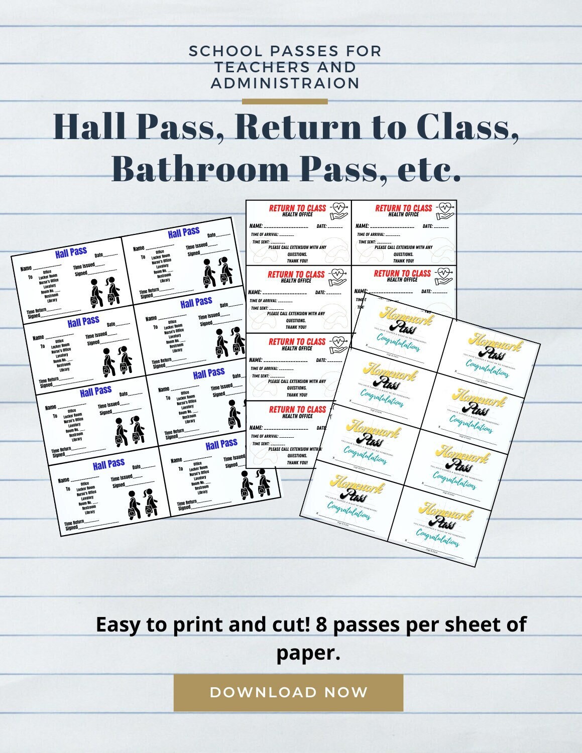 Template For School Office Pass