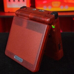Clear Red Nintendo Game Boy Advance GBA SP Ips MOD Adjustable ...