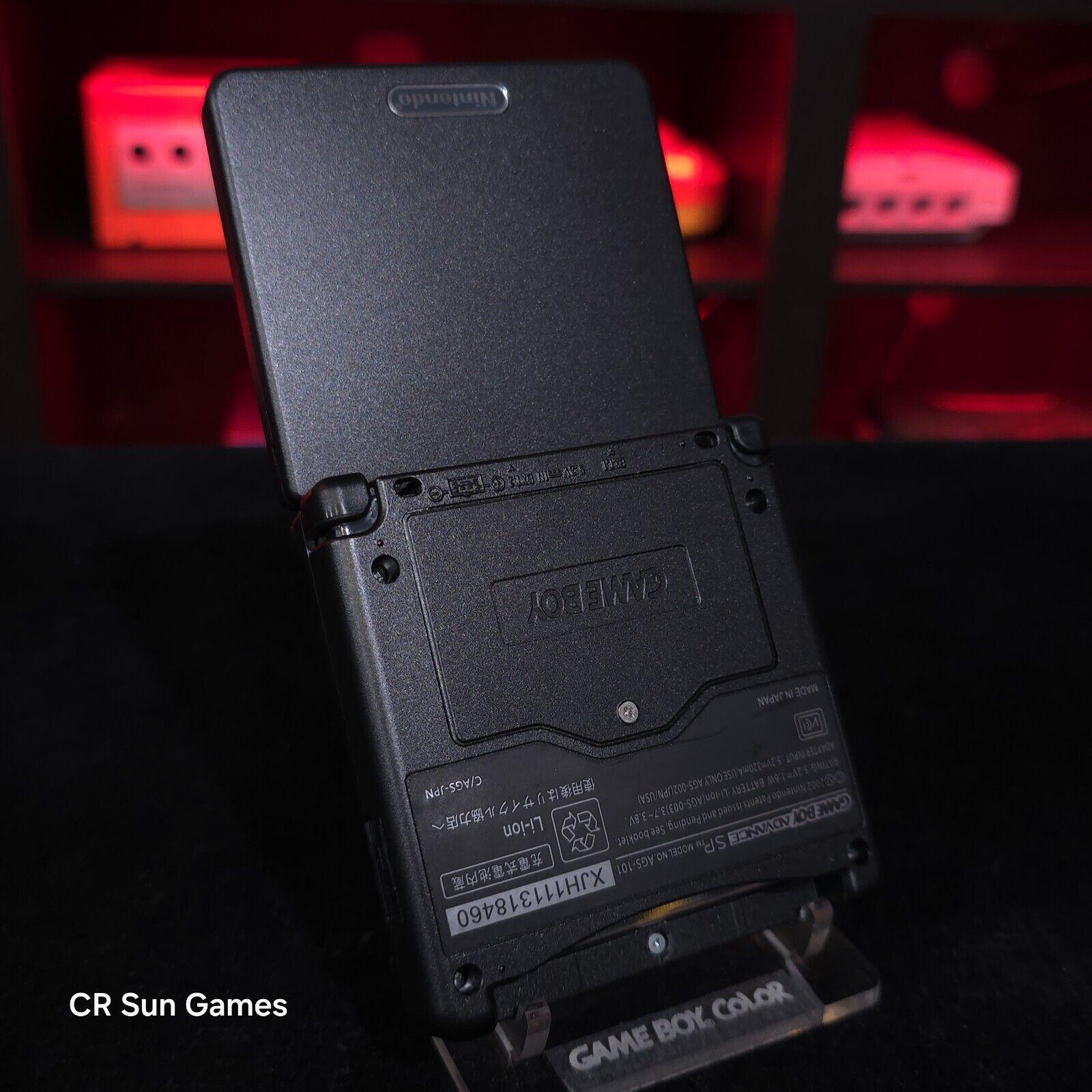 Black on Black Nintendo Game Boy Advance GBA SP Ips Screen and USB-C ...