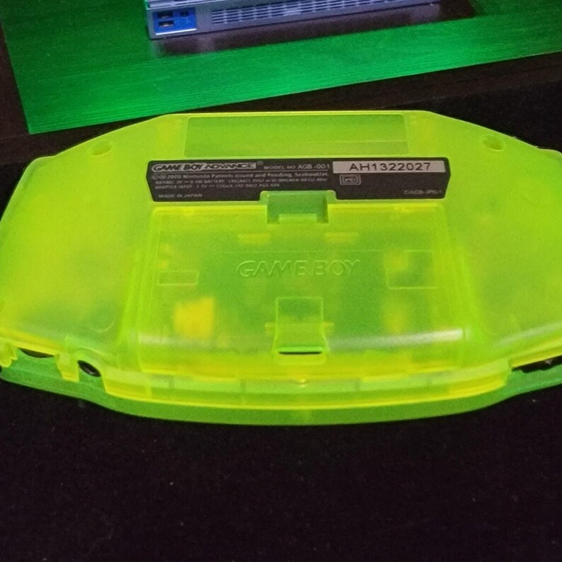 Glow in the Dark Green Game Boy Advance GBA With Ips V5 and USB-C Mods ...