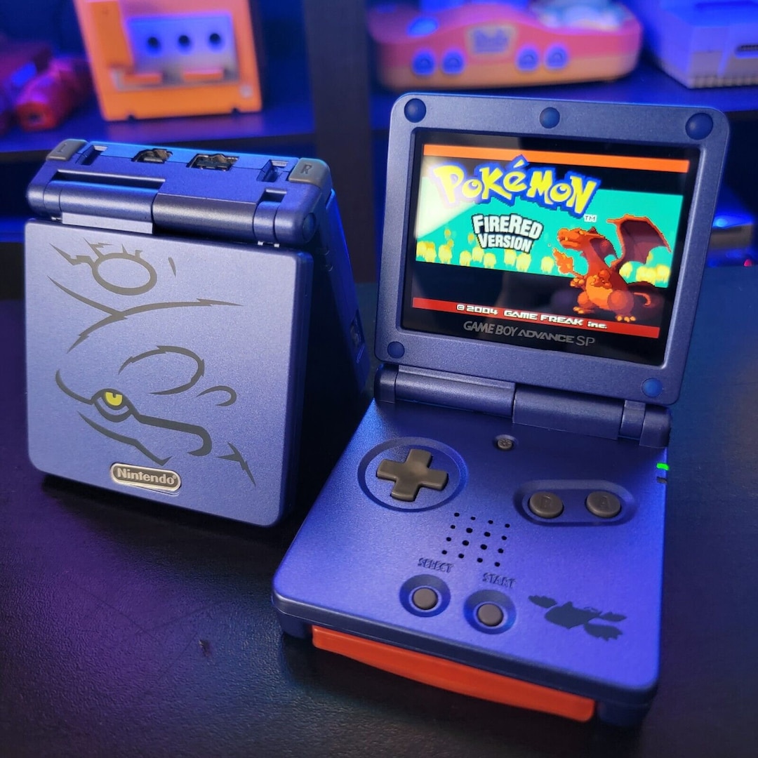 Blue Nintendo Game Boy Advance GBA SP IPS Mod Adjustable Brightness ...