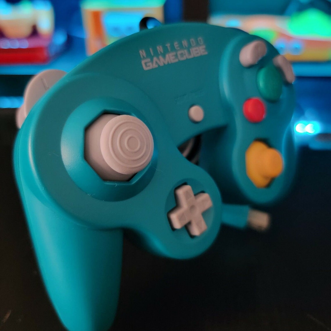 Official Nintendo Gamecube Controller Pad Teal Emerald Blue Tight Stick ...