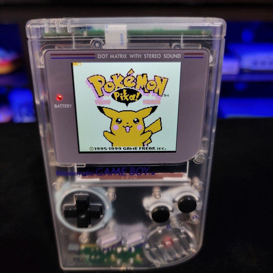 Clear Nintendo Classic Game Boy DMG With Upgraded Backlit IPS LCD ...