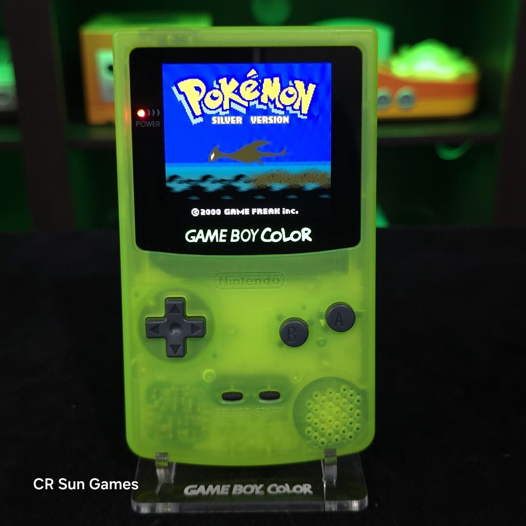 Green Glow in the Dark Gameboy Color Console OLED Touch Screen GBC Game ...