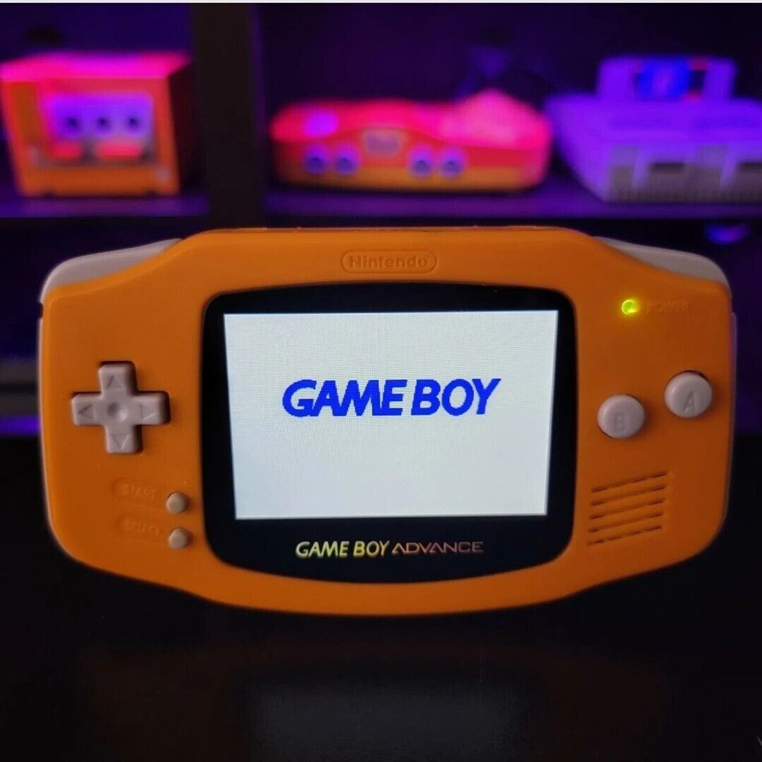 Orange Game Boy Advance GBA Console Ips Backlit Lcd USB-C Rechargeable ...