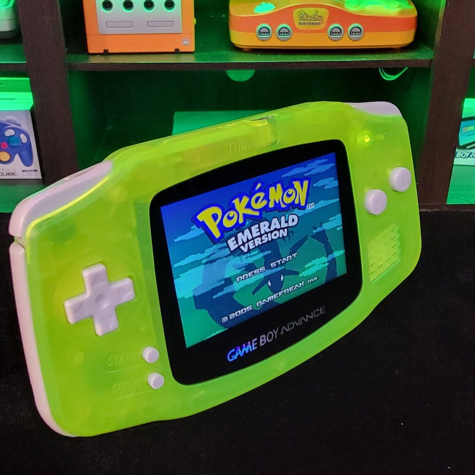 Lime Green Game Boy Advance GBA Console With Ips V5 Backlit LCD Console ...