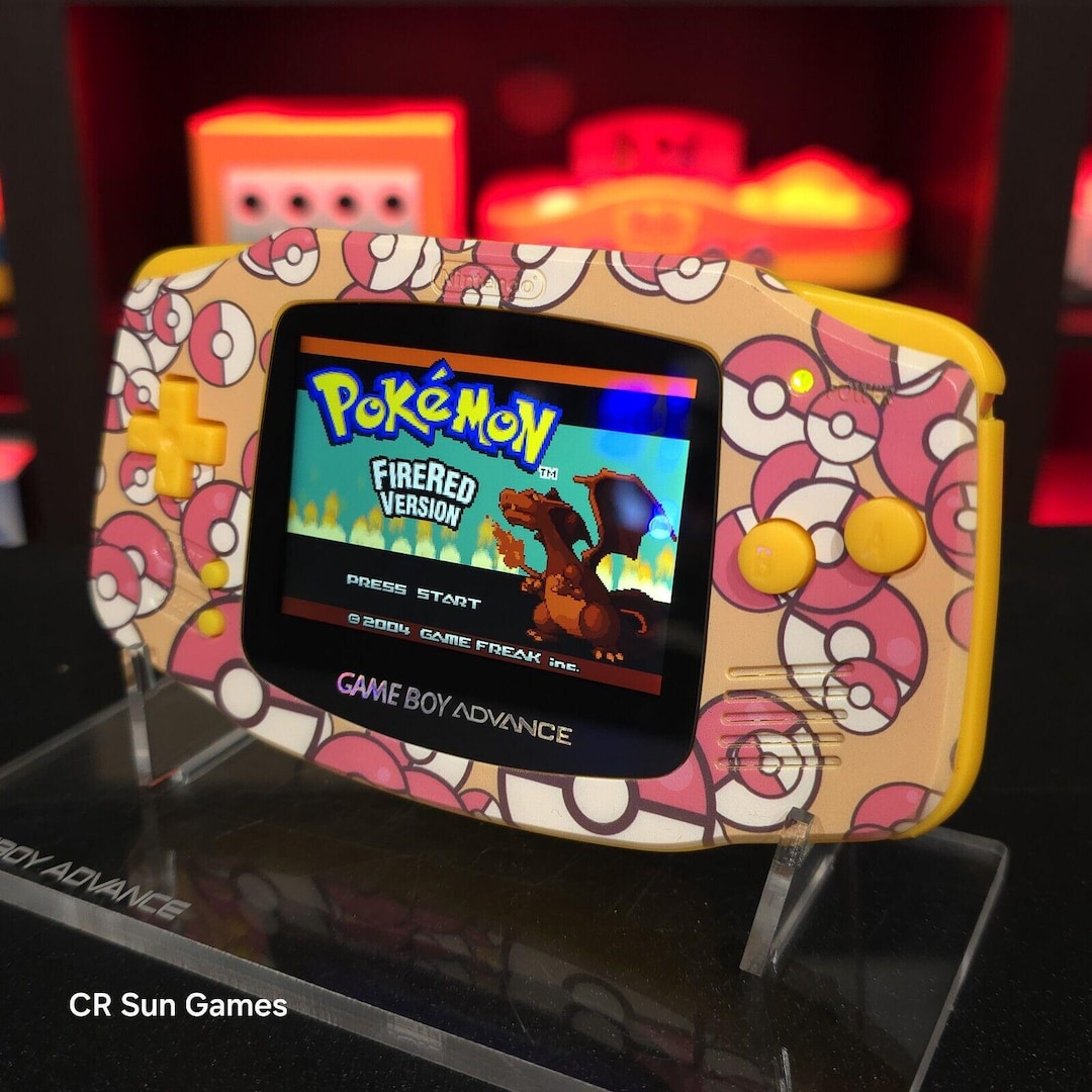 Pokemon Pokeball Game Boy Advance GBA Console Ips V5 Backlight Backlit ...