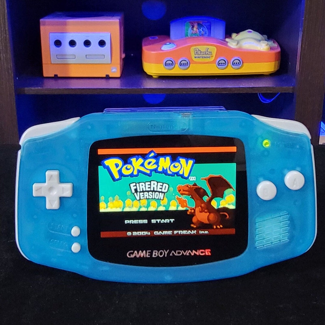 Clear Blue Game Boy Advance GBA Console With Ips Backlight Backlit LCD ...