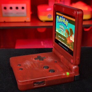 Clear Red Nintendo Game Boy Advance GBA SP Ips MOD Adjustable ...