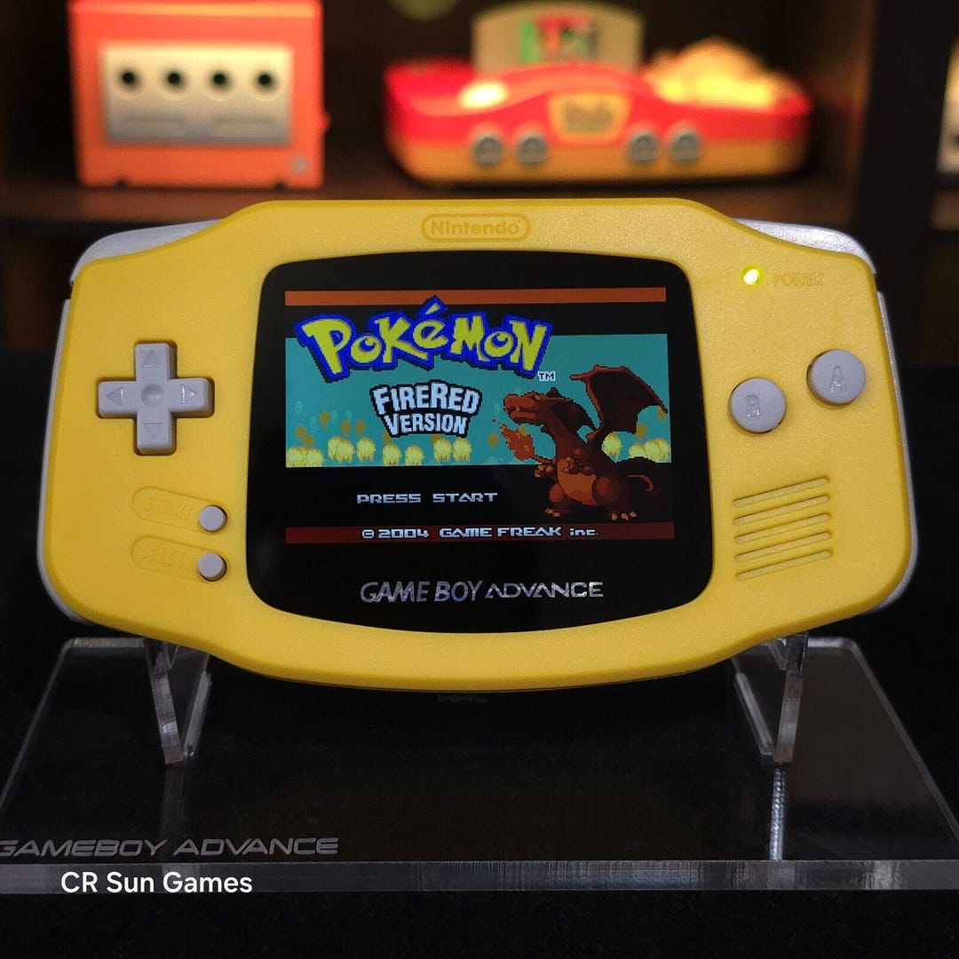 Yellow Game Boy Advance GBA Ips V5 LCD Usb-c 1800 Mah Rechargeable ...