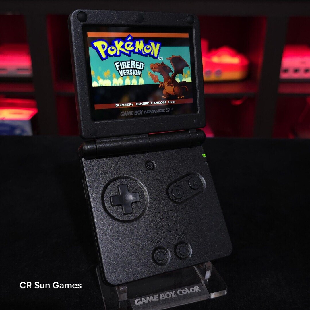 Black on Black Nintendo Game Boy Advance GBA SP Ips Screen and USB-C ...