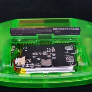 Clear Green Game Boy Advance GBA Ips LCD USB-C 1800 Mah Rechargeable ...