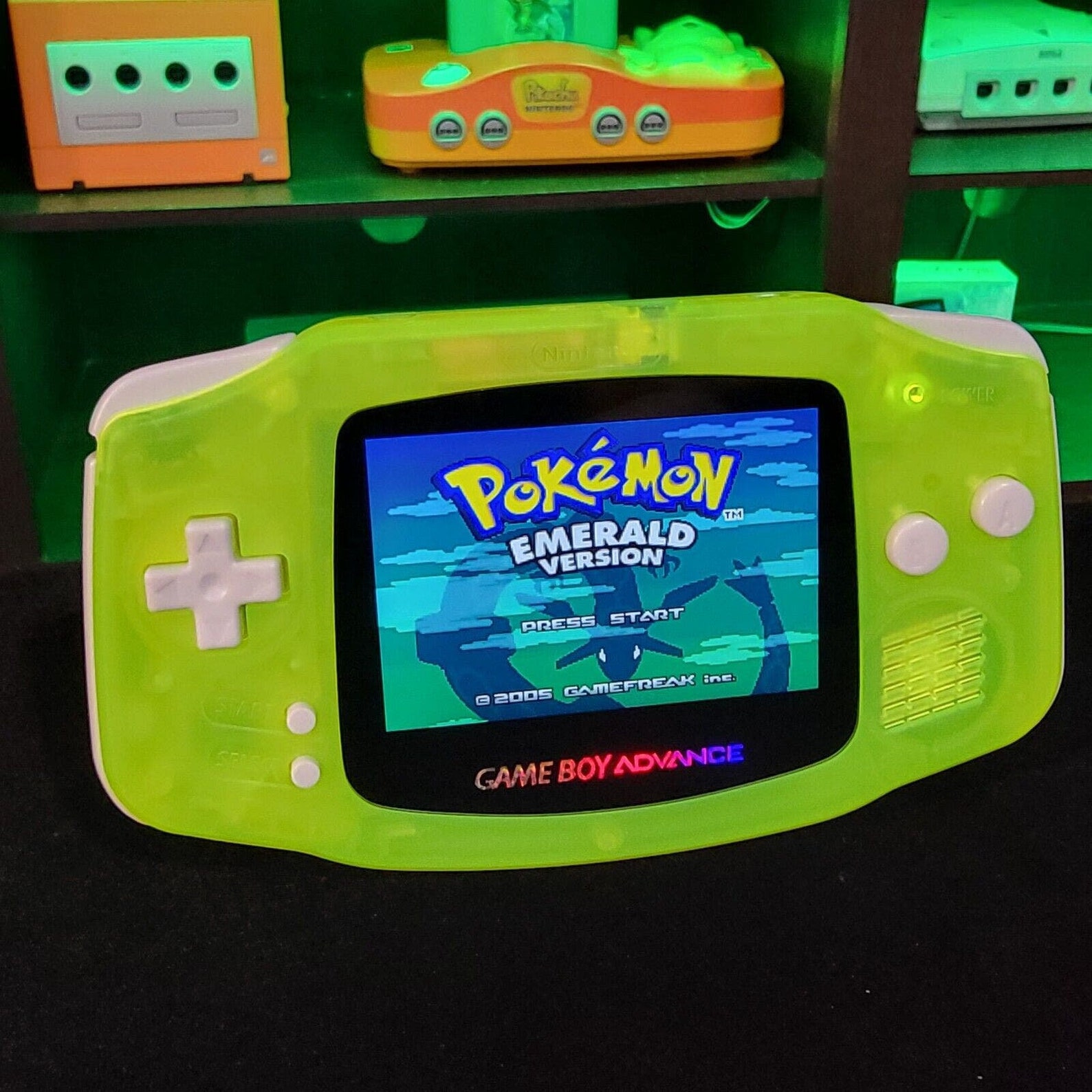 Lime Green Game Boy Advance GBA Console With Ips V5 Backlit LCD Console ...