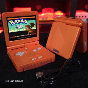 Orange Nintendo Game Boy Advance GBA SP IPS Mod Adjustable Brightness ...