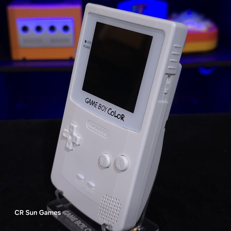 White Gameboy Color Console OLED Touch Screen and USB-C Rechargeable ...
