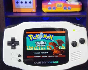 White Game Boy Advance GBA Console With Ips V5 Backlight Backlit LCD ...