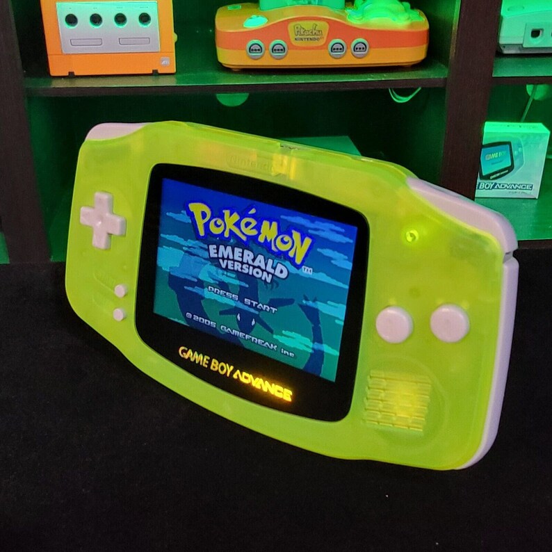 Lime Green Game Boy Advance GBA Console With Ips V5 Backlit LCD Console ...