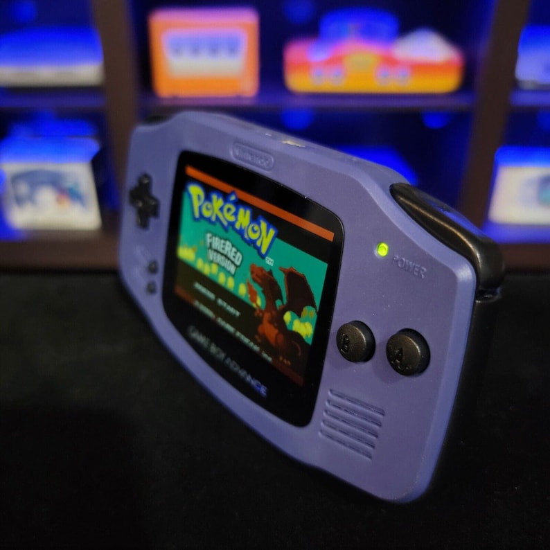 Indigo Game Boy Advance GBA Console With Ips V5 Backlit LCD Mod Console ...