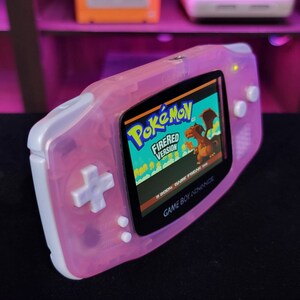Fushia Pink Game Boy Advance GBA Console With Ips V5 Backlit LCD Mod ...