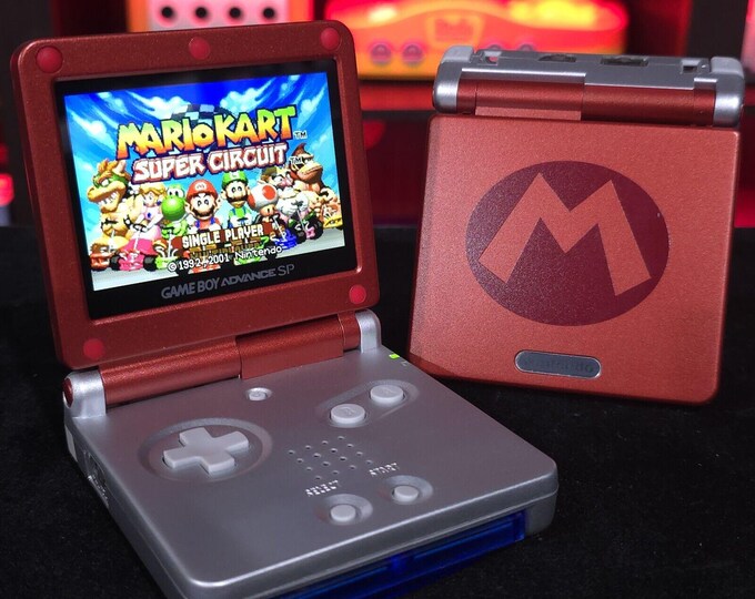 Console Gameboy Advance SP Mario Limited Edition Refurbished With IPS ...