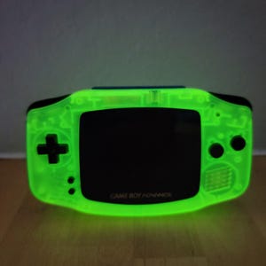 Glow in the Dark Green Game Boy Advance GBA With Ips V5 and USB-C Mods ...