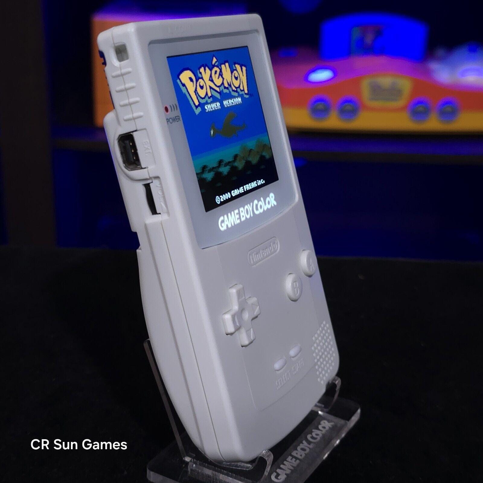 White Gameboy Color Console OLED Touch Screen and USB-C Rechargeable ...