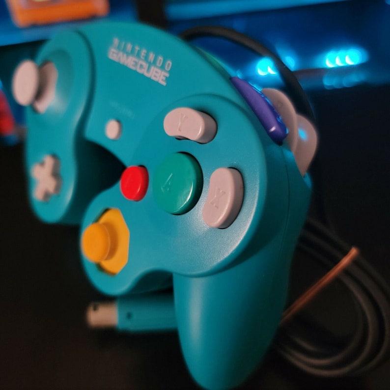 Official Nintendo Gamecube Controller Pad Teal Emerald Blue Tight Stick ...