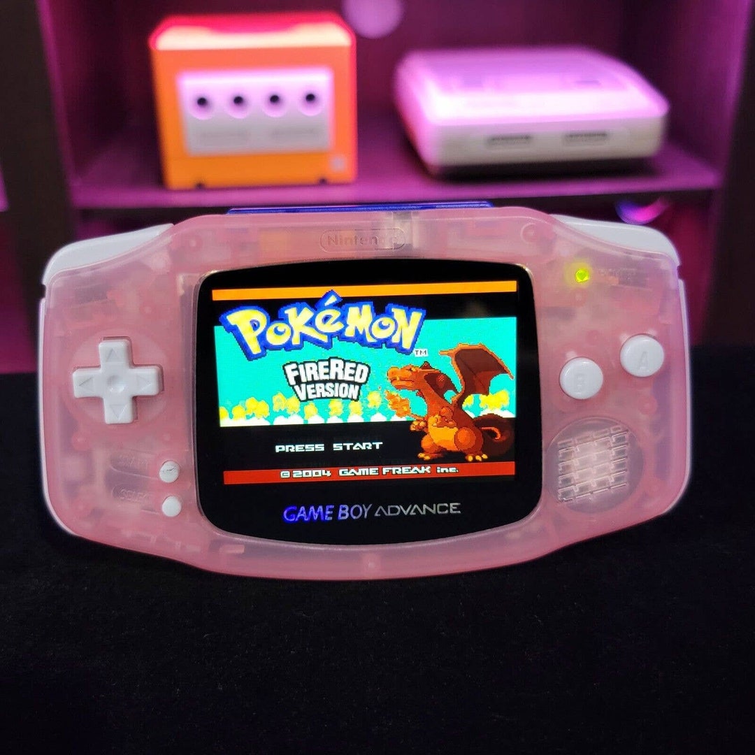 Fushia Pink Game Boy Advance GBA Console With Ips V5 Backlit LCD Mod ...