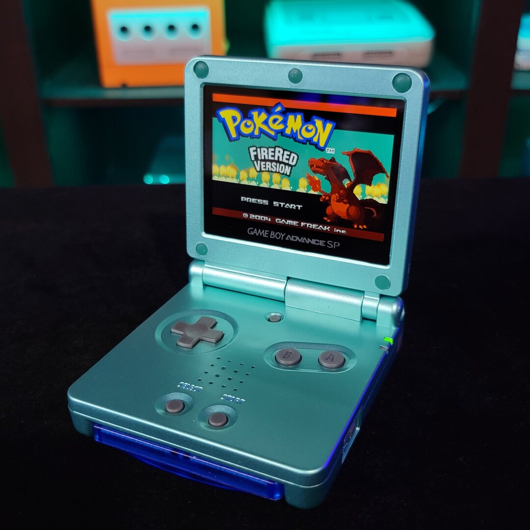 Metallic Teal Nintendo Game Boy Advance GBA SP IPS Mod Adjustable ...