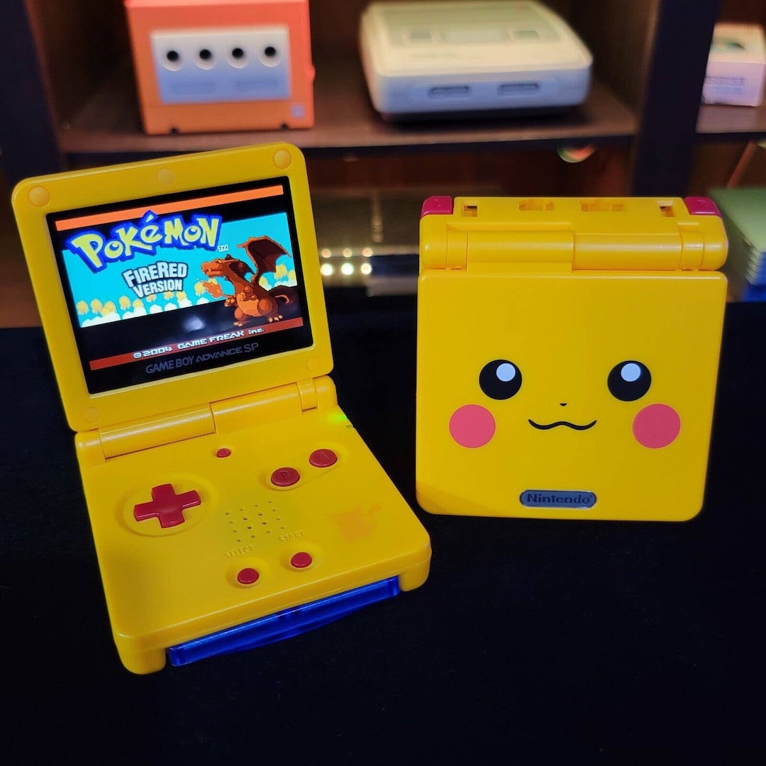 Pikachu Edition Pokemon Yellow Game Boy Advance SP GBA Console With Ips ...