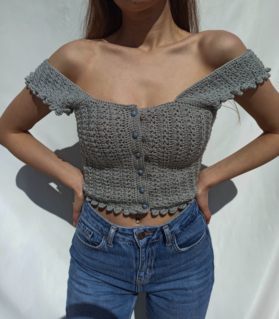 Crochet Summer Top, Knitting Pattern, Basic Bralette, Knit Crop Top ...