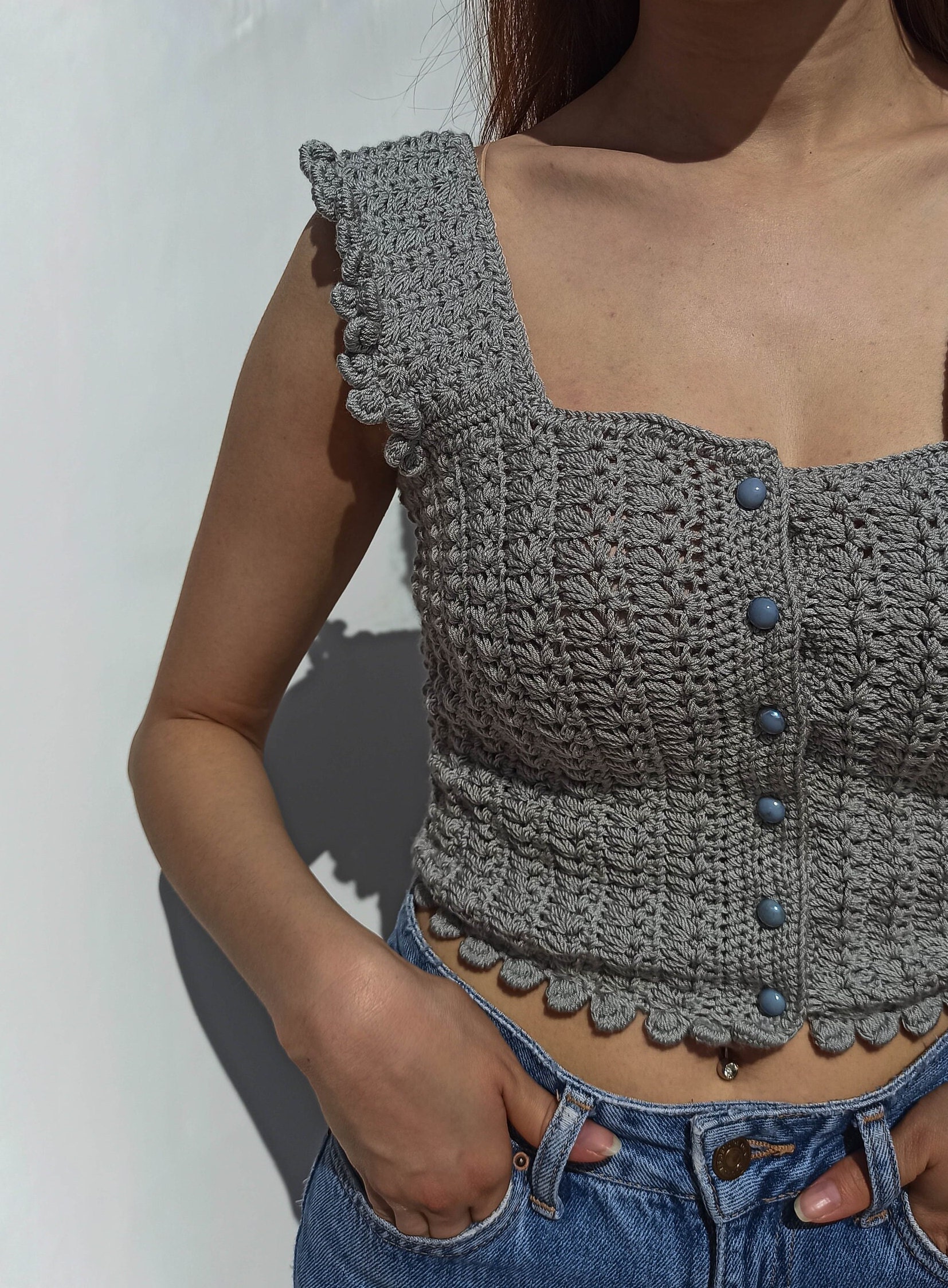 Crochet Summer Top, Knitting Pattern, Basic Bralette, Knit Crop Top ...
